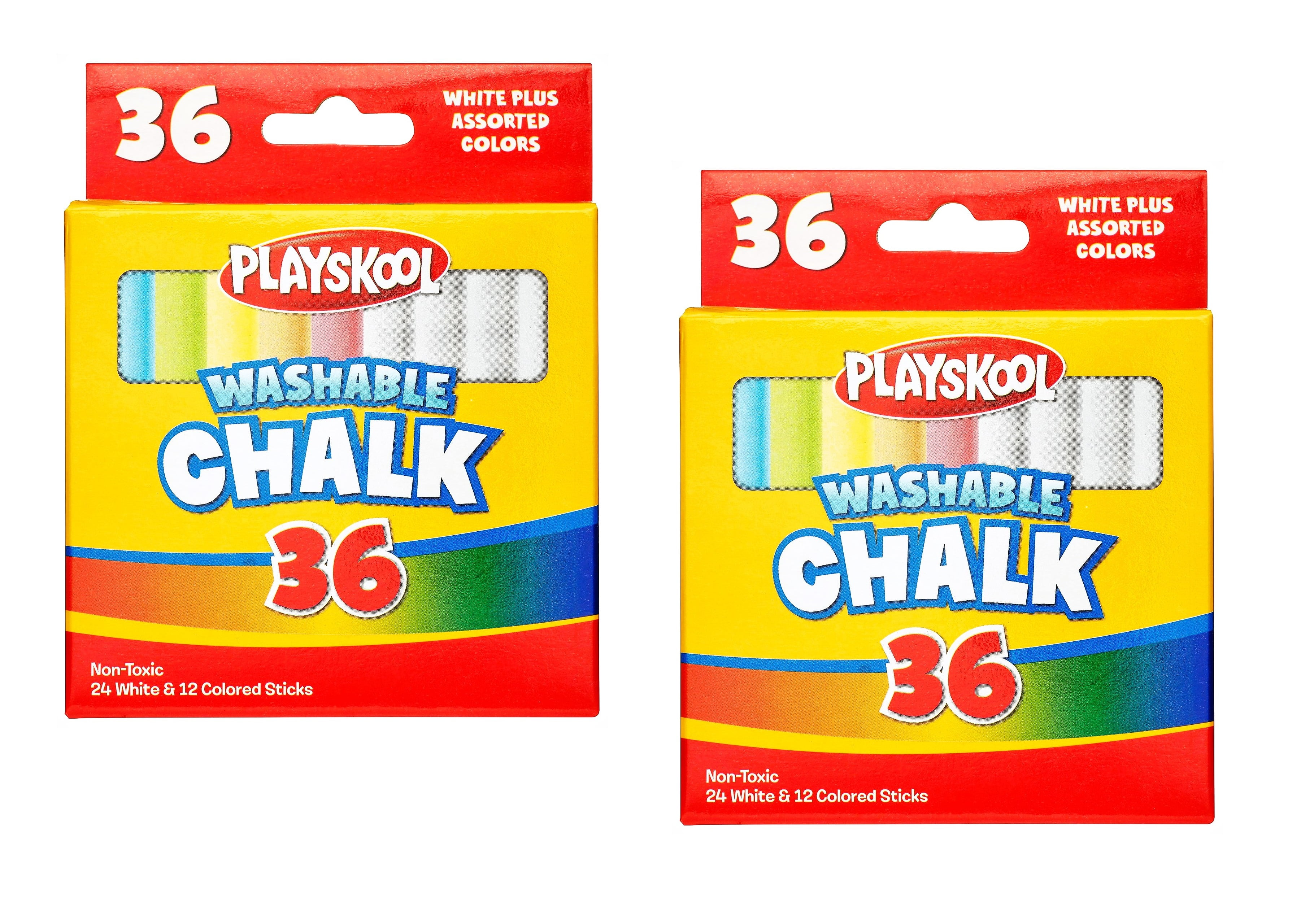 Playskool Washable Chalk, White And Assorted Colors, 72 Ct Non Toxic ...
