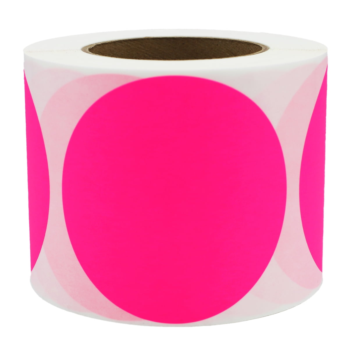 Fluorescent Pink Circle Dot Stickers | 4" Inches Round | 500 Pack ...