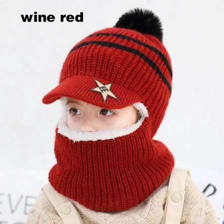 Braveheart Kids Winter Neck Warmer Hat Knitted Plush Children Toddlers ...