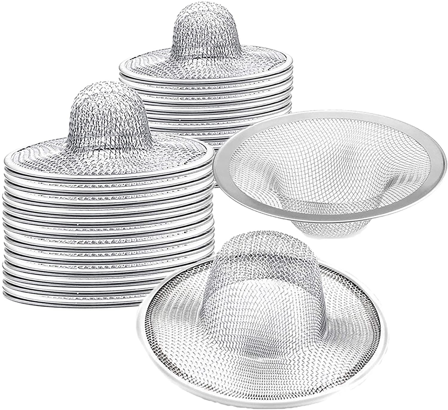 40 pcs Heavy Duty Stainless Steel Slop Basket Filter Trap, 2.75" Top ...