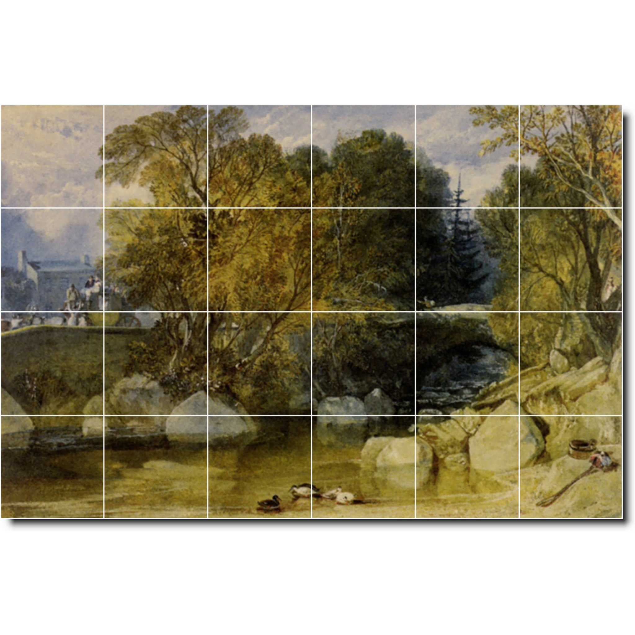 Ceramic Tile Mural-Joseph Turner Country Painting 272. 72" w x 48" h ...