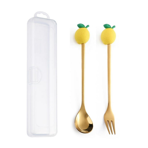 YUANOU Stainless steel fruit fork cartoon dessert spoon Festive fruit ...