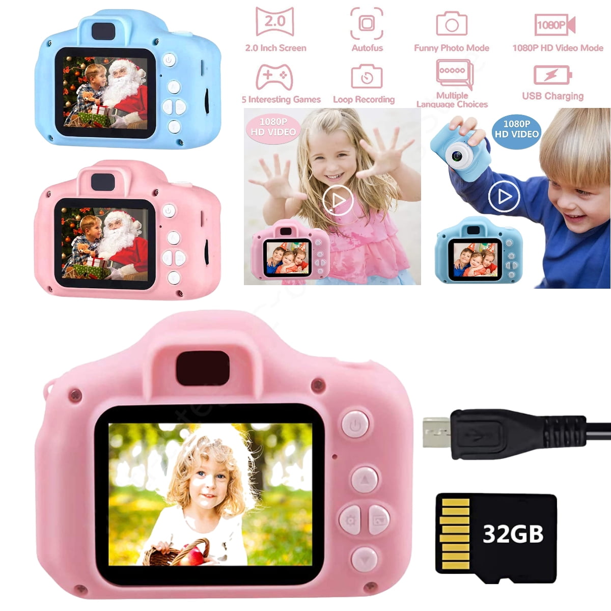 Kids Digital Camera, Birthday Gifts for Girls Age 3-9, HD Digital ...