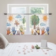 Abstract Cloud Sheer Curtains for Living Room Bedroom, Green Tree ...