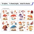 8 Sheets 8 Styles PVC Waterproof Wall Stickers Self-Adhesive Decals DIY ...