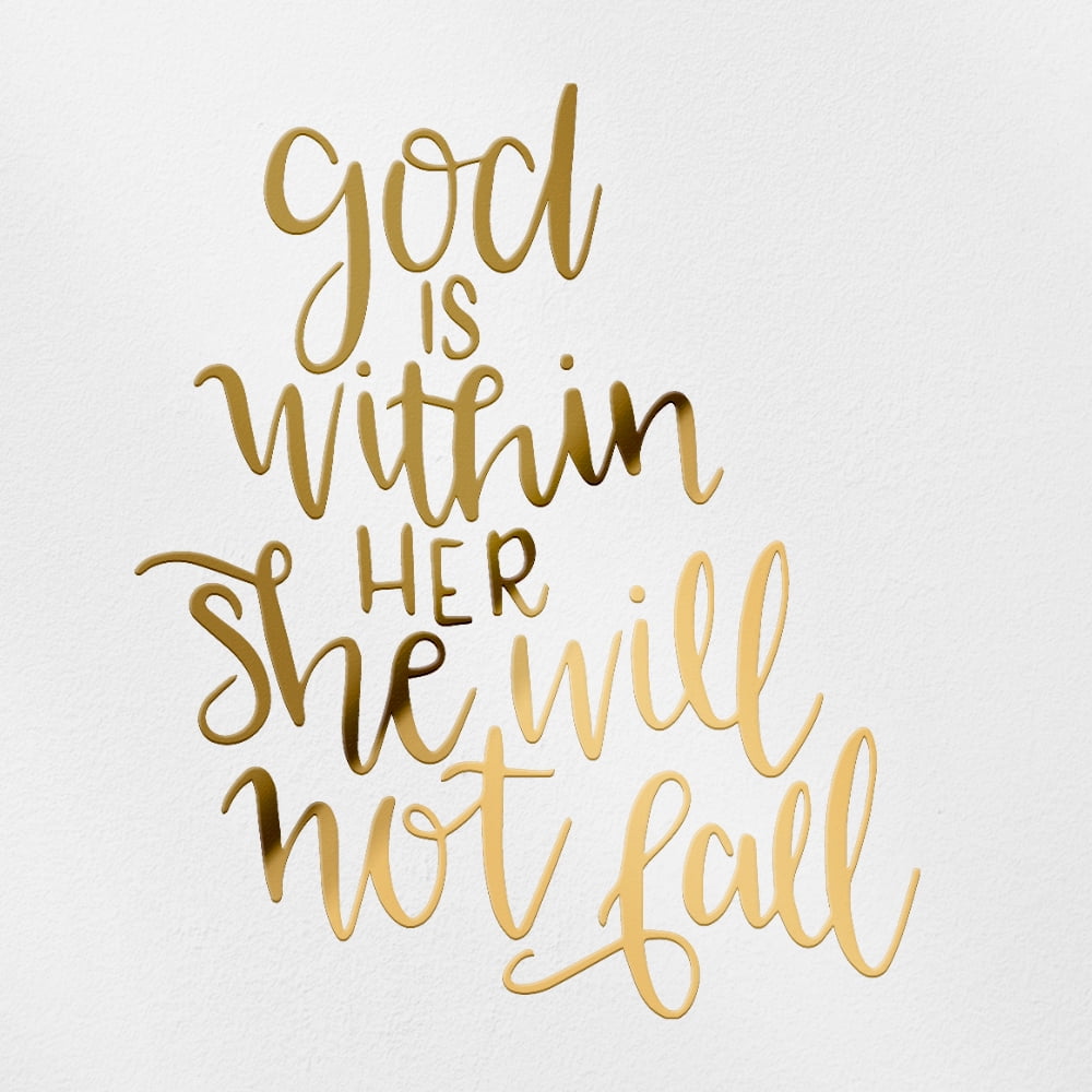 Transparent Decal Stickers Of God Is Within Her She Will Not Fall ...