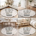 Animal Hot Air Balloon 3.3' Round Rug for Bedroom Reading Corner, Panda ...