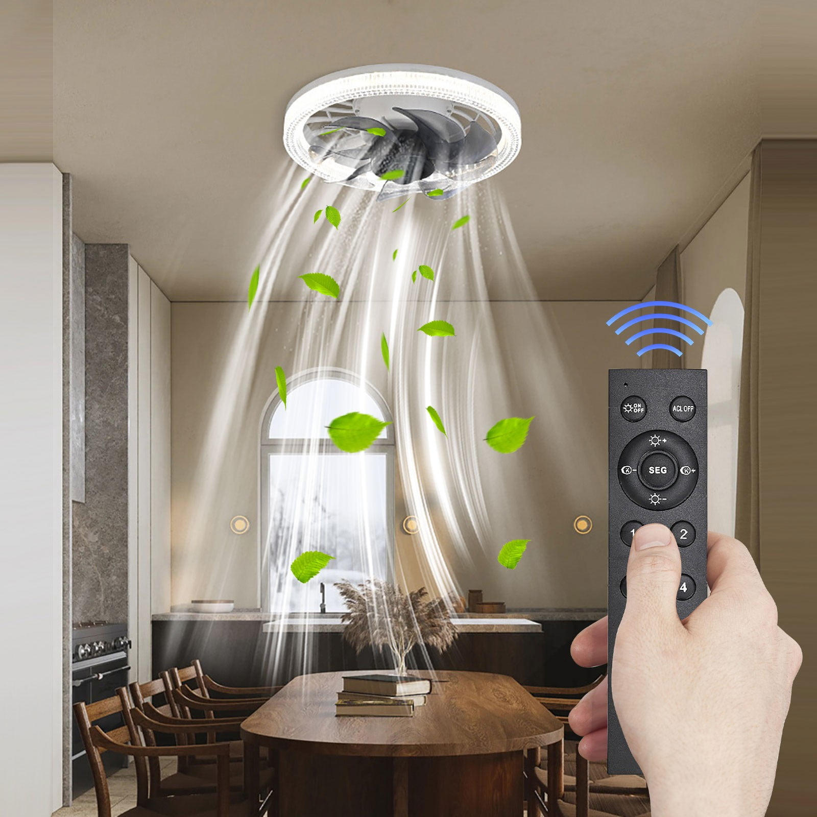 Click here for Topllc Restaurant Bedroom Modern Ceiling Fan Light... prices