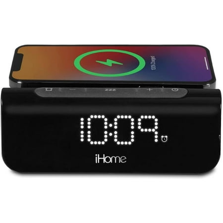 iHome 3-in-1 Magnetic Fast Wireless Charging Clock for Magsafe Enabled ...