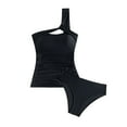 2 Piece Womens Tankini Bathing Suits Swimsuit Sets One Shoulder Cut Out ...