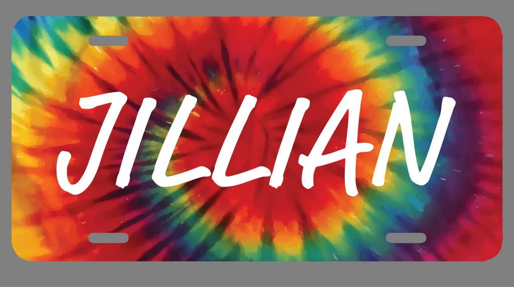 Jillian Name Tie Dye Style License Plate Tag Vanity Novelty Metal | UV ...