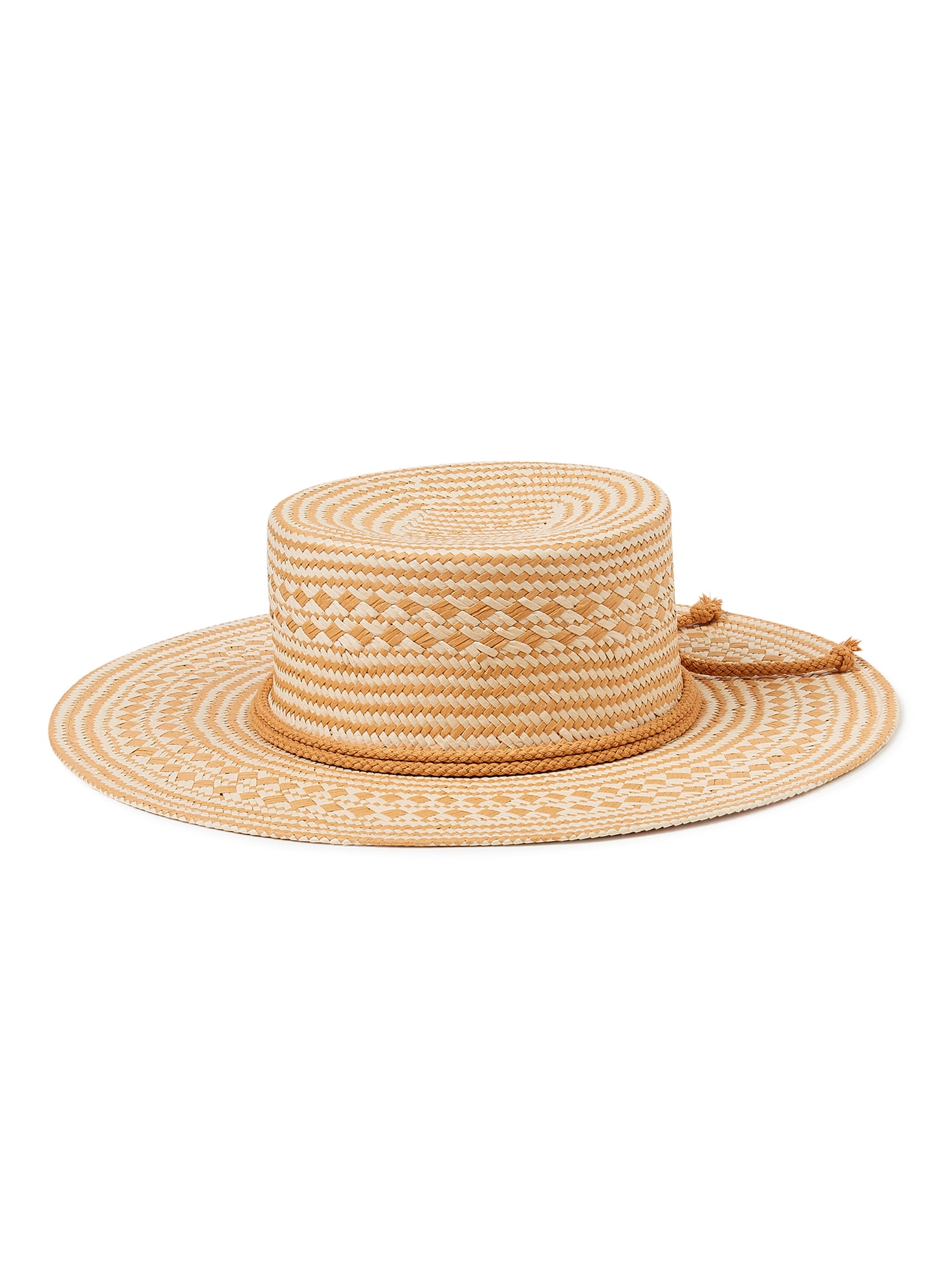 Time and Tru Women's Two-Tone Adult Boater Sun Hat - Walmart.com