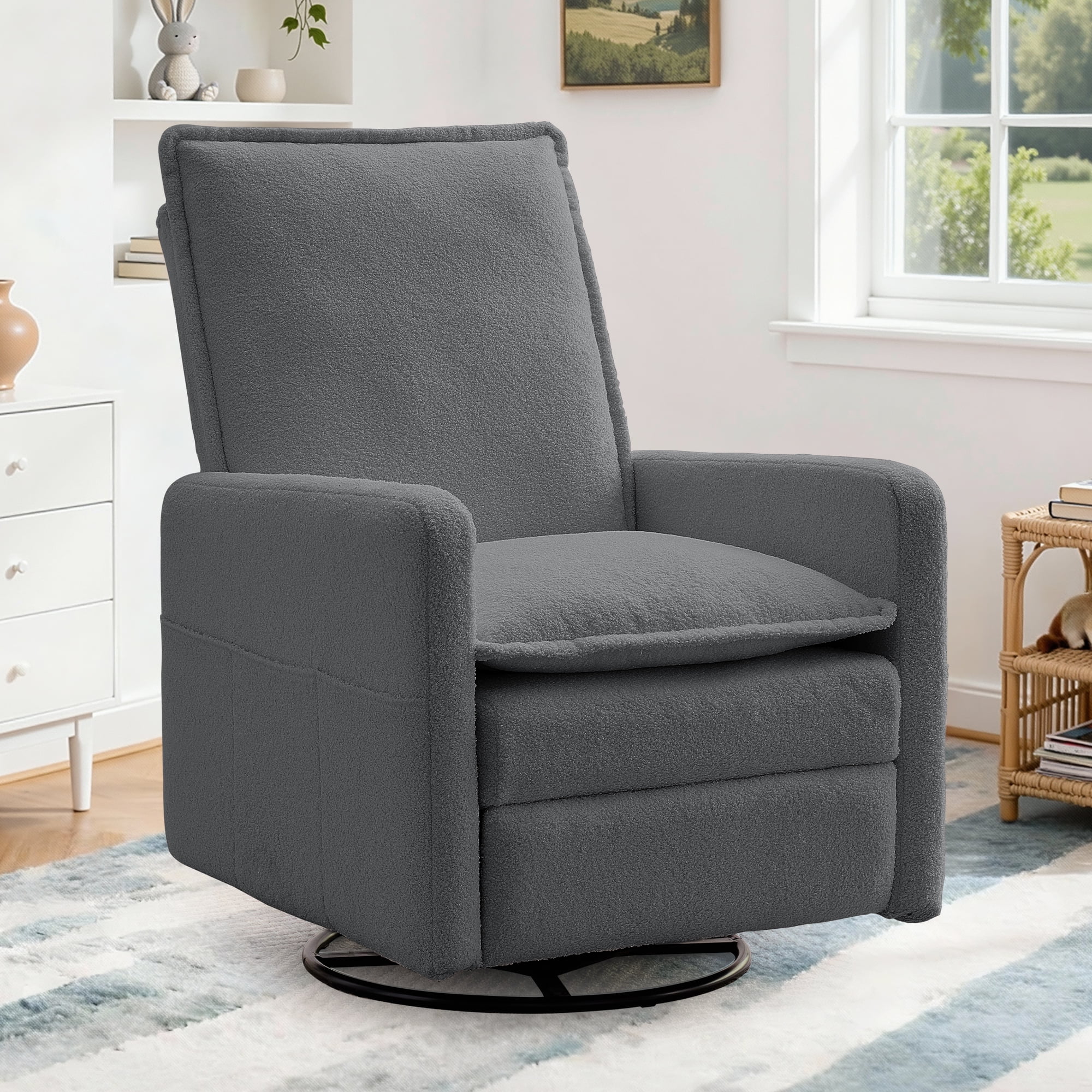 Click here for Korser Manual Swivel Rocker Recliner Chair With Si... prices