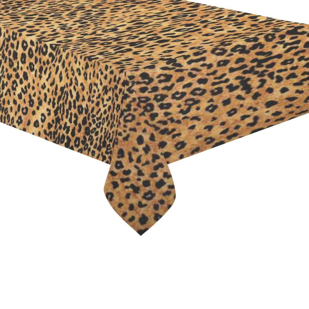 MYPOP Brown Leopard Print Tablecloth 60x104 Inches, Animal Skin Fur ...