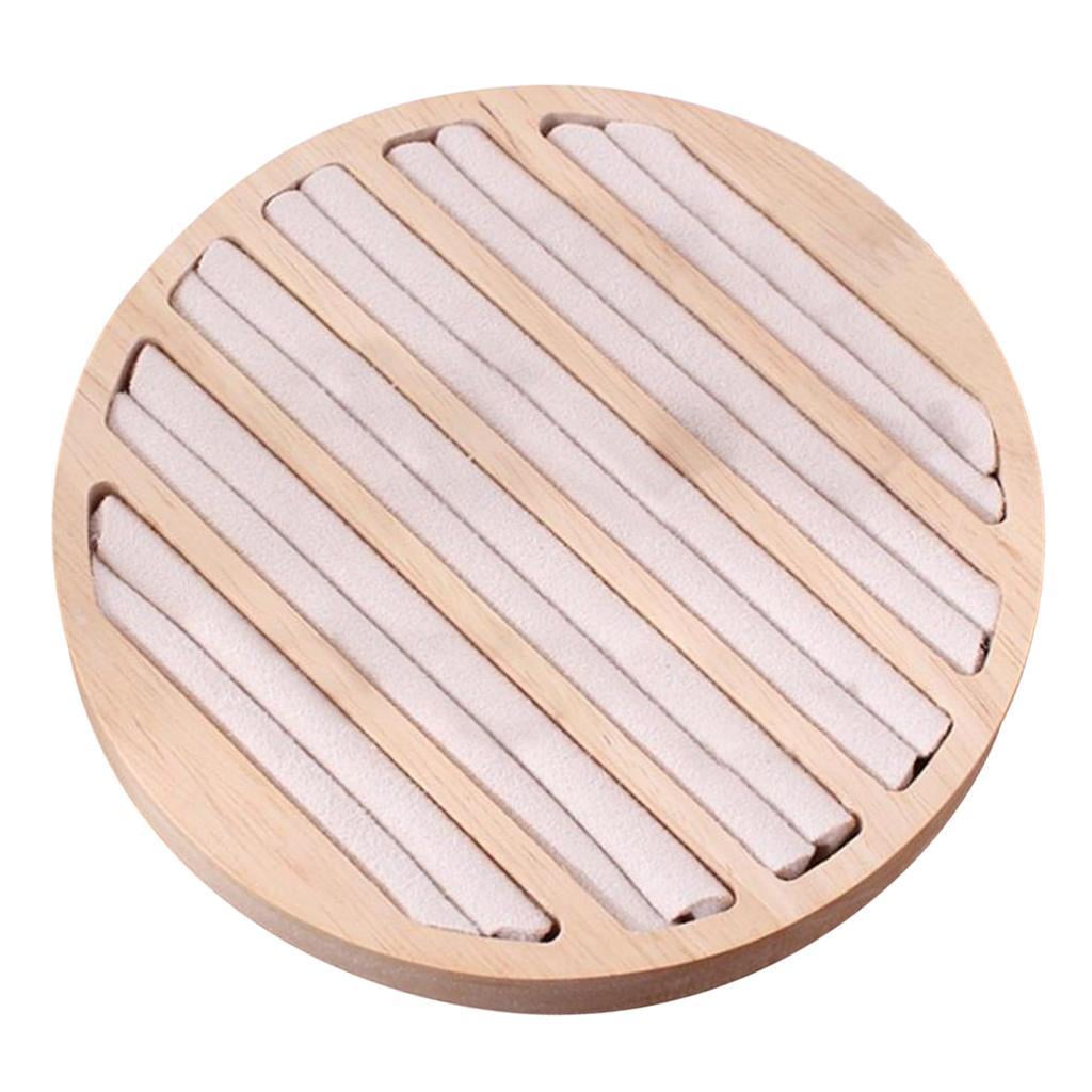 Round Display Tray Holder for Home Commercial Use beige velvet beige ...
