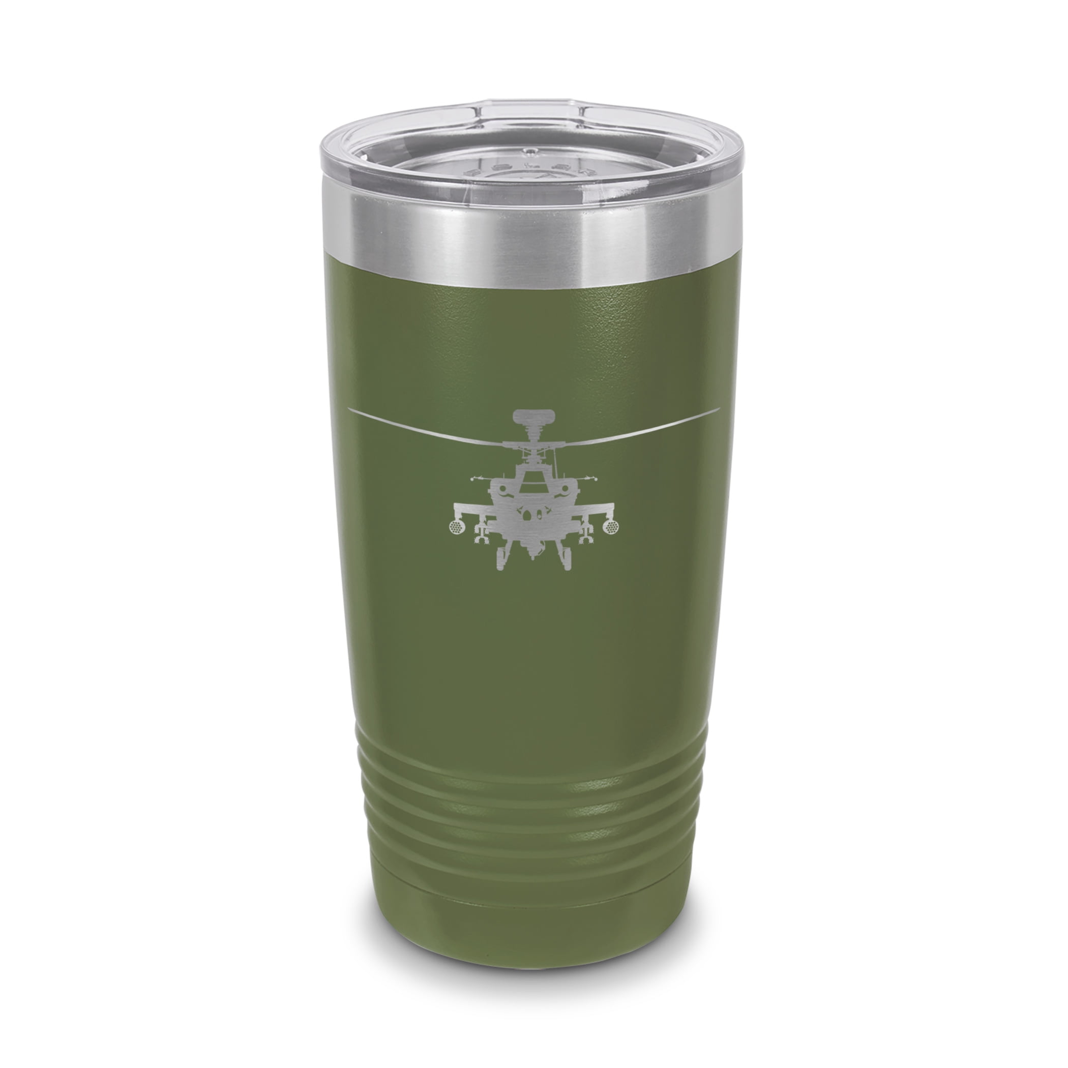 AH-64 Apache Tumbler 20 oz - Laser Engraved w/ Clear Lid - Polar Camel ...