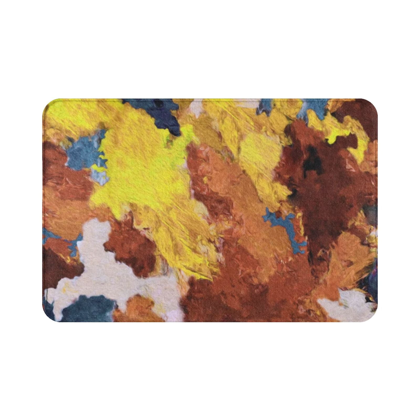 Yellow Bath Mat Brown Bathroom Rugs Abstract Bath Rugs Colorful ...
