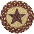 VHC Brands, Burgundy Tan, Jute, 4", Stencil Star Coaster, Set of 6, Red ...