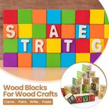 NOGIS 8 Pcs 2 Inch Wooden Blocks Unfinished Wooden Blocks for Crafting ...