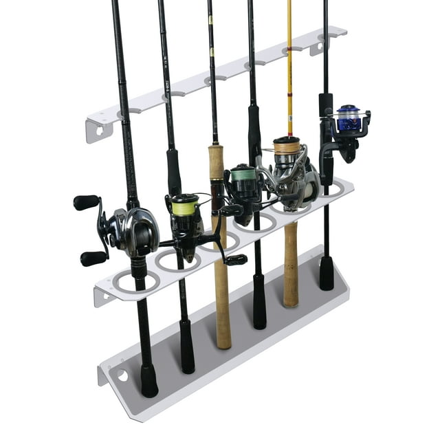 MUSVOH Fishing Pole Holders, Wall Rack for Fishing Rod Storage ...