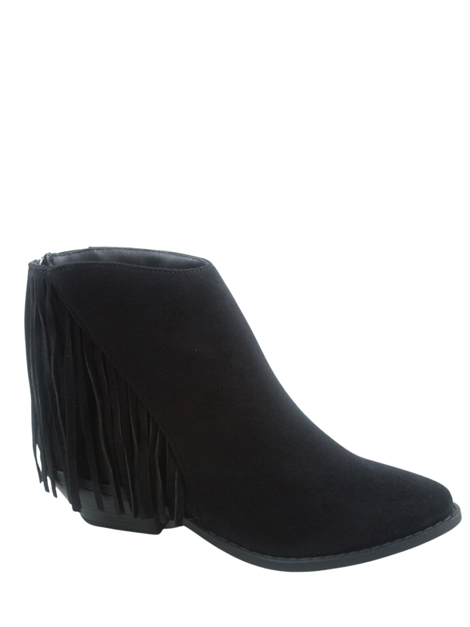 Volley Women's Low Heel Fringe Western Pointy Toe Ankle Booties Shoes ...