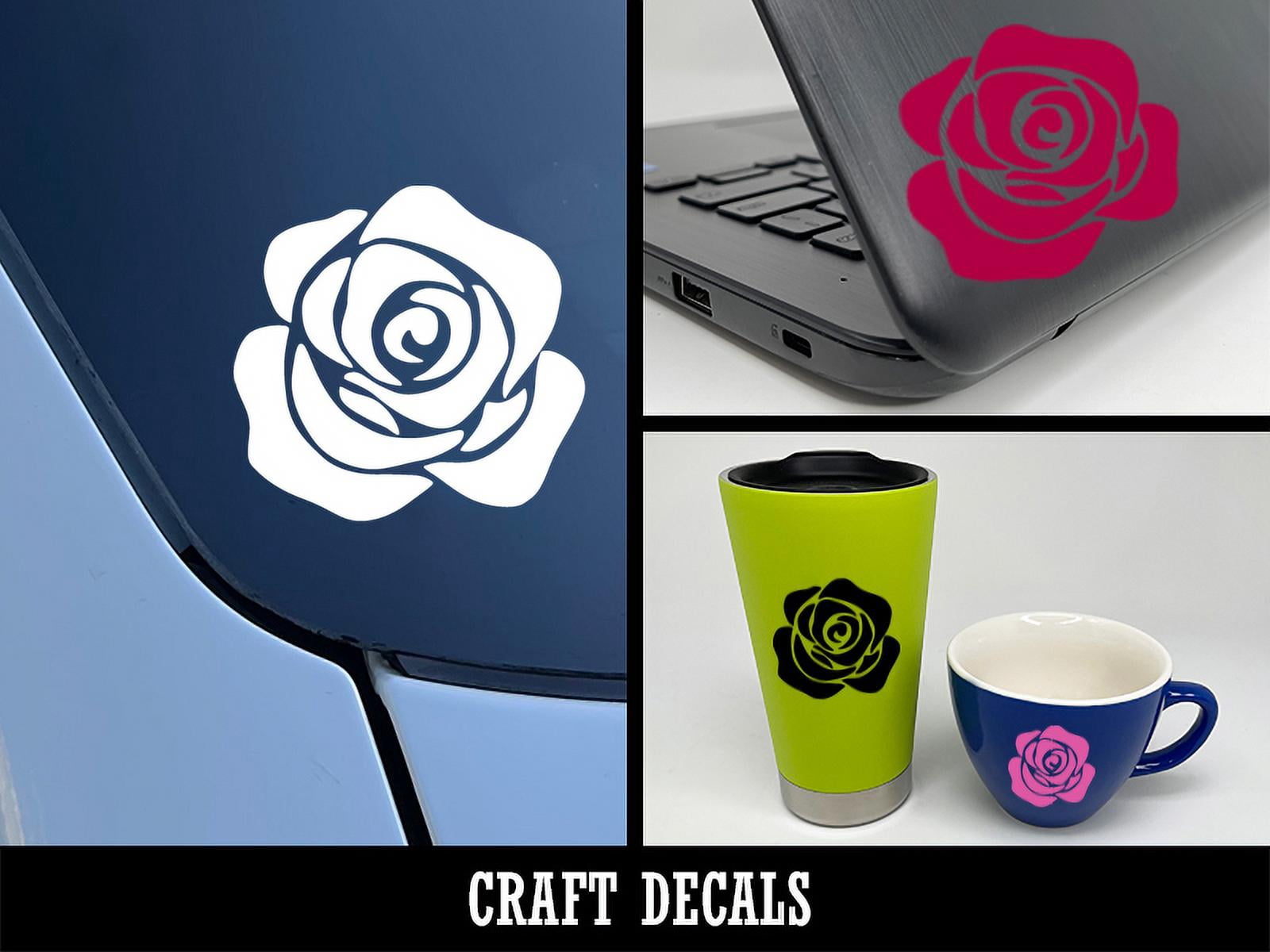 Rose Flower Solid Craft Vinyl Indoor Outdoor Decal Sticker - Purple - 5 ...