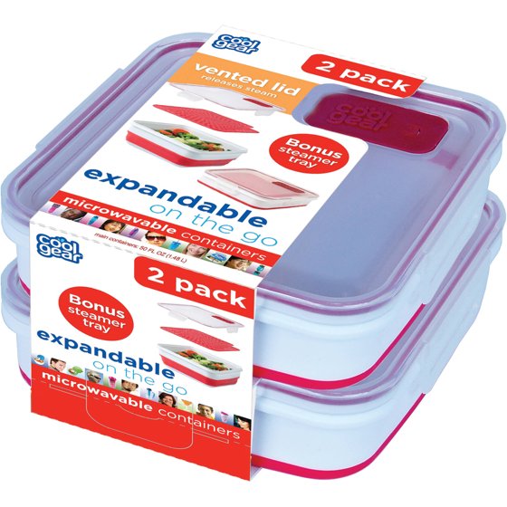 Cool Gear Expandable On The Go with Bonus Steamer Tray, 2-Pack ...
