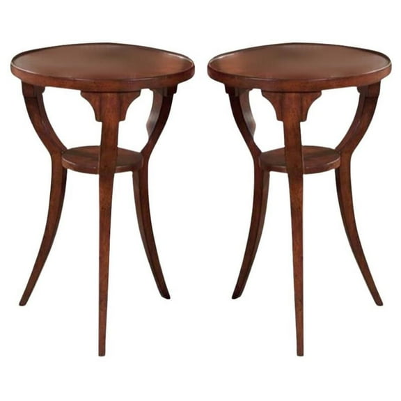 Home Square Modern Magazine Table in Aged Brown - Set of 2 - Walmart.com
