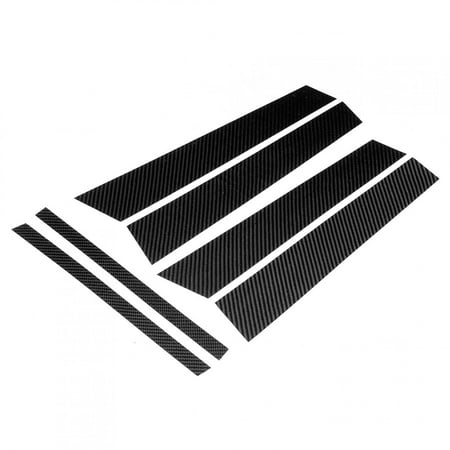 FLAMEEN B Pillar Sticker,6Pcs/Set B Pillar Trim Carbon Fiber Exterior ...