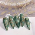 3PC 3D Golden Glitter Leaf Nail Art Stickers - Elegant Self-Adhesive ...