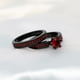 Matching Rings Couple Rings 1CT Red Cz Wedding Ring Sets Black Gold ...