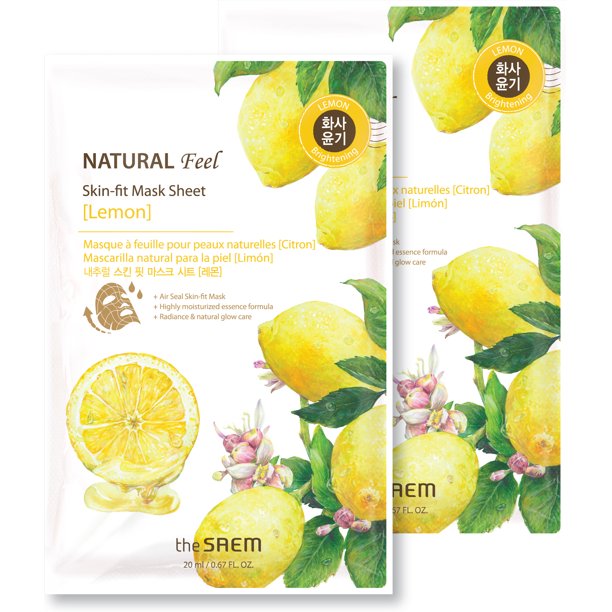 Natural Skin Fit Sheet Mask [Lemon], 2 Pack - Walmart.com