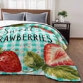 Red Strawberries Quilted Comforters Cooling Blanket Oversized King Size ...