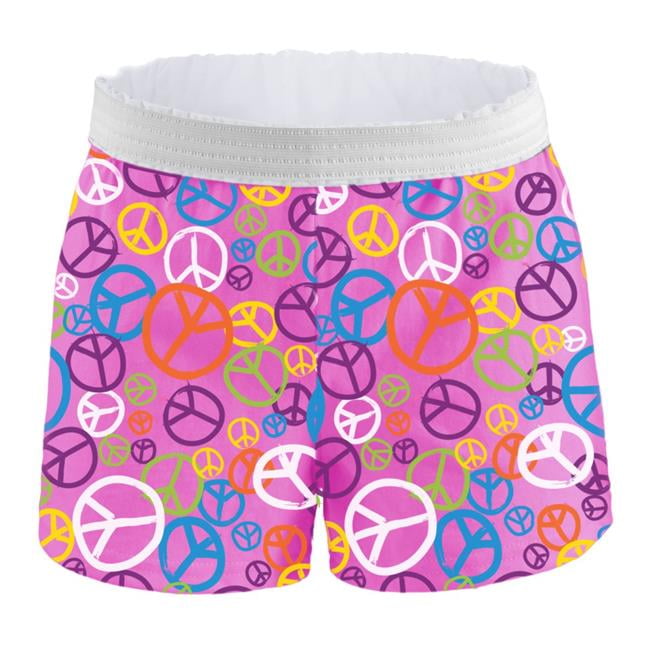 Soffe - soffe girls' big authentic cheer short, drawn peace, extra ...