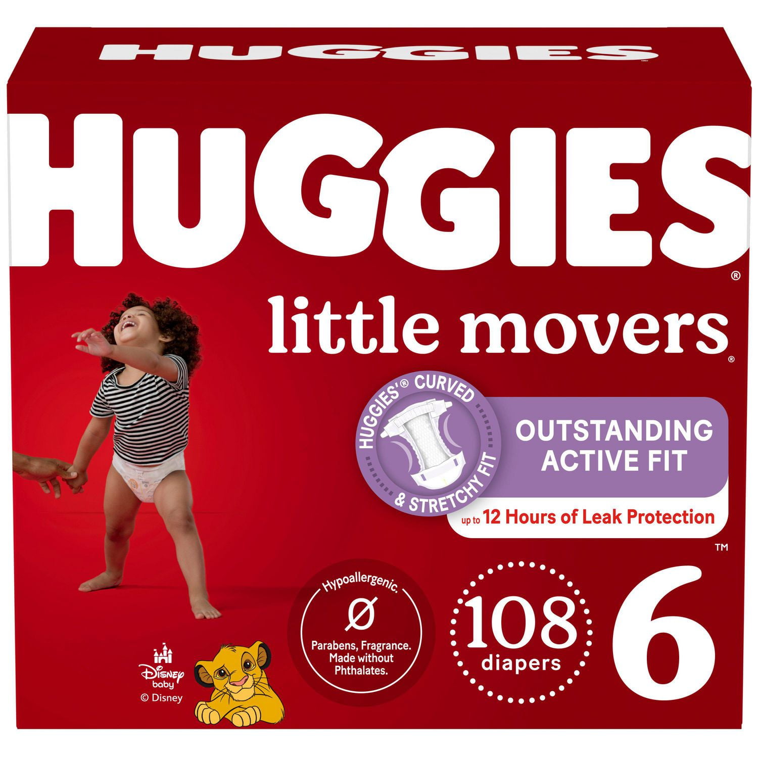 Huggies Little Movers Baby Diapers, Econo pack, Size 6 (35+ lbs), 108 ...