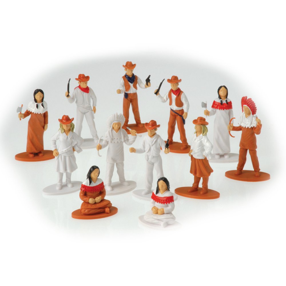Western Figures Cowboys And Indians Miniatures Set Diorama 12 Pack Toys ...