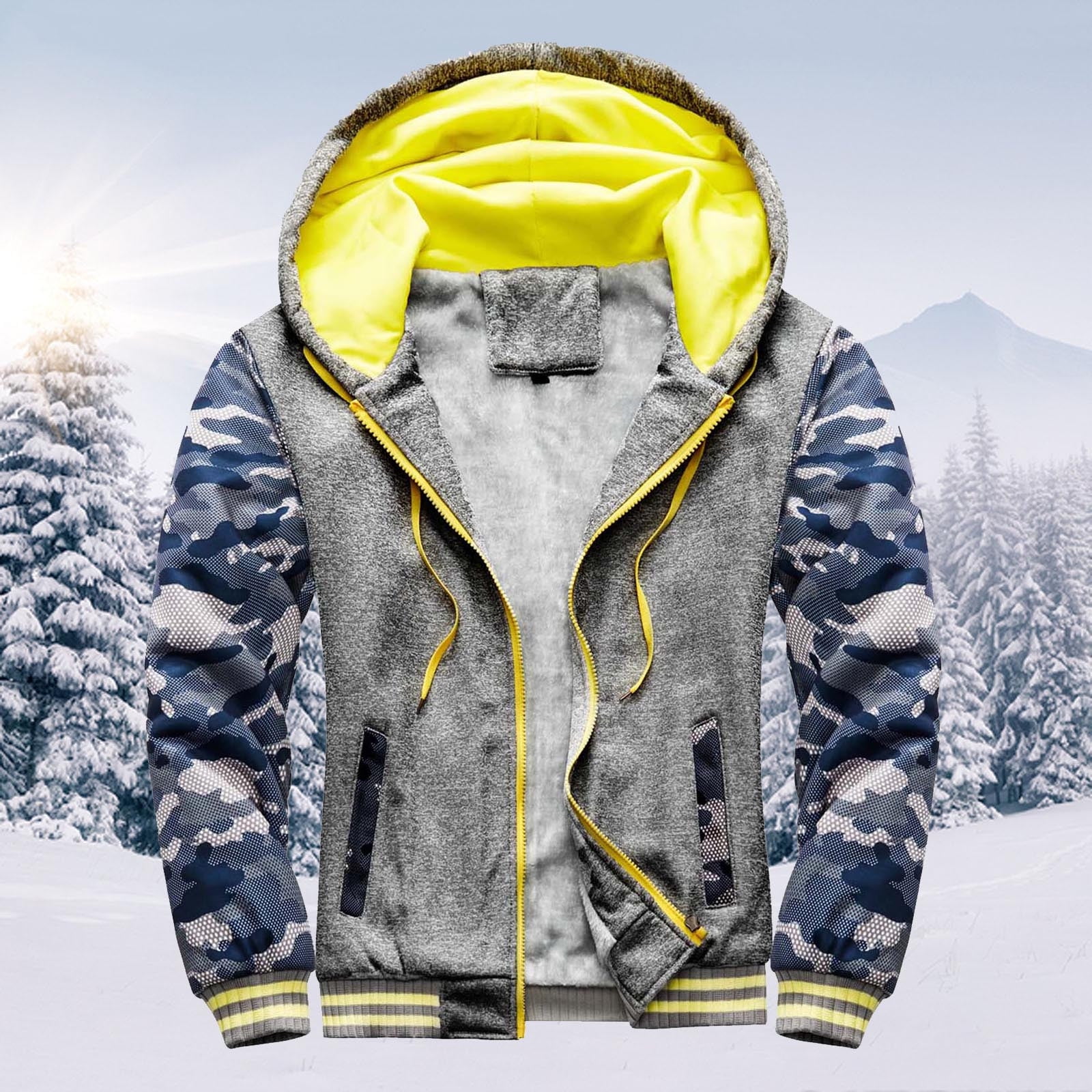 Click here for Rkstn Jackets For Men Hoodie Winter Warm Villus Zi... prices