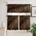 Farmhouse Vintage Brown Gradient Curtain Tier and Valance Set 3 Piece ...