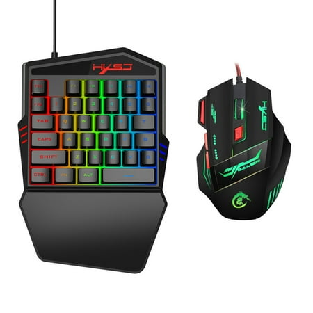35 Buttons Gaming Keyboard Mechanical Keyboard and Mouse Kit Backlight ...