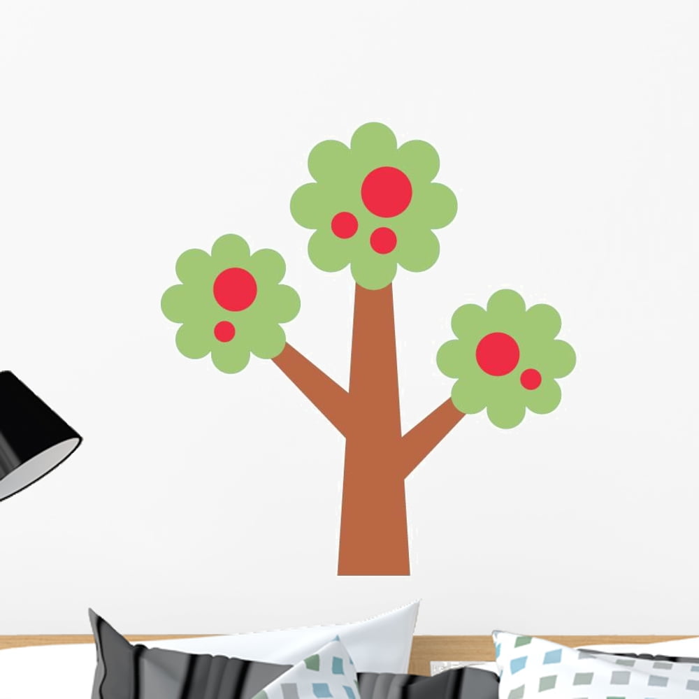 Cartoon Apple Tree Wall Decal Sticker, Wallmonkeys Peel & Stick Vinyl ...