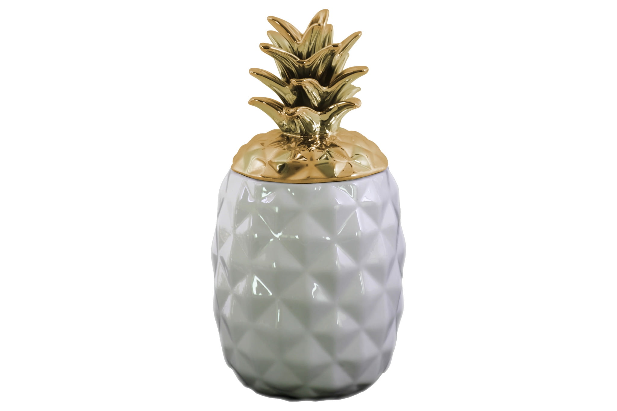Urban trends collection: ceramic pineapple decor canister coated finish ...