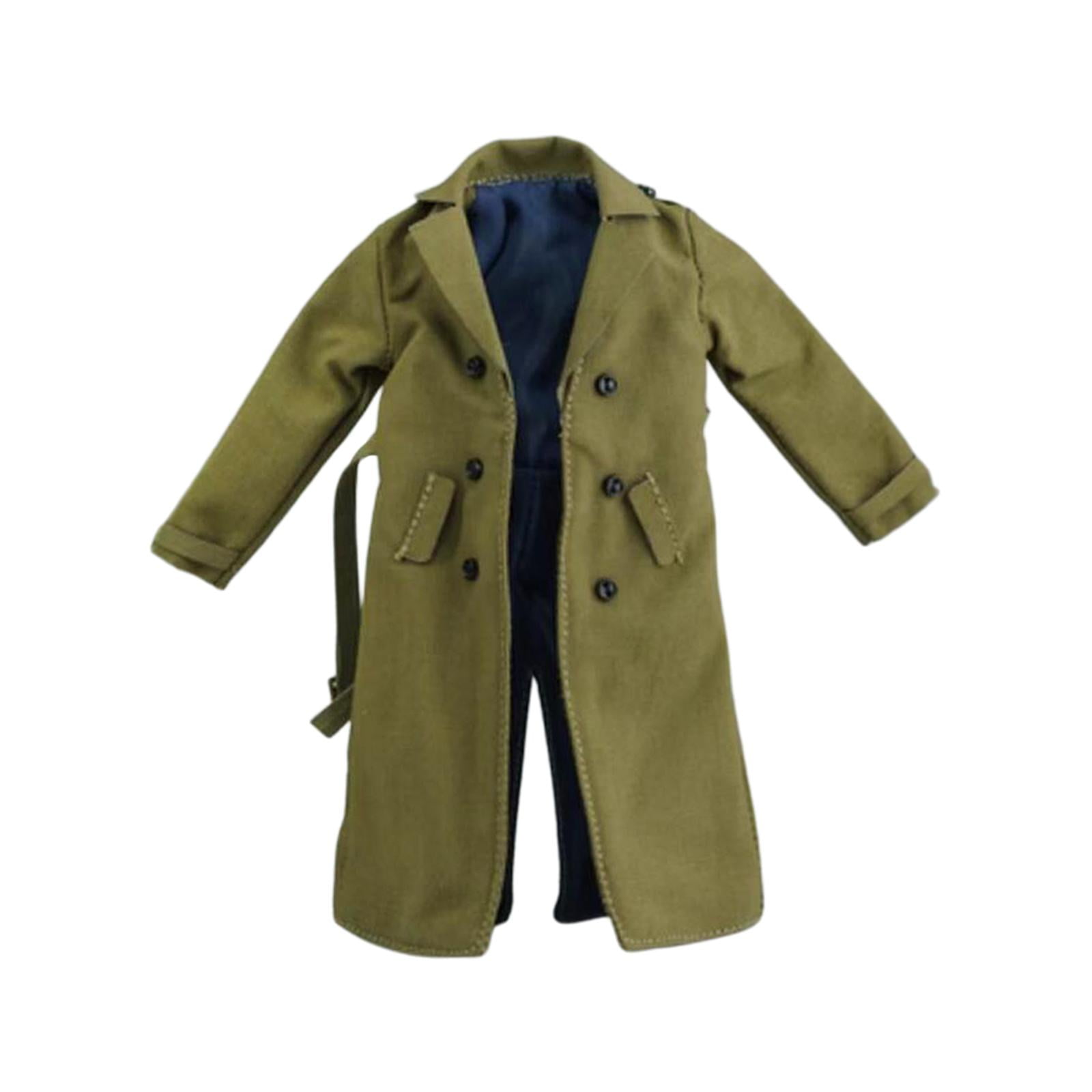 1/12 Scale Trench Coat, Handmade Doll Clothes Costume for 6 inch Male ...