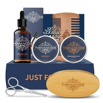 Caveman Beard Oil, Balm, Soap and Comb Kit for Men - Leave in ...