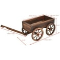 Bilot Decorative Wooden Wagon Flower Planter Pot Stand with Wheels for ...