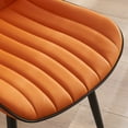 YOUNIKE Soft Dining Chair Set of 2 Orange Faux Leather Upholstered Full ...