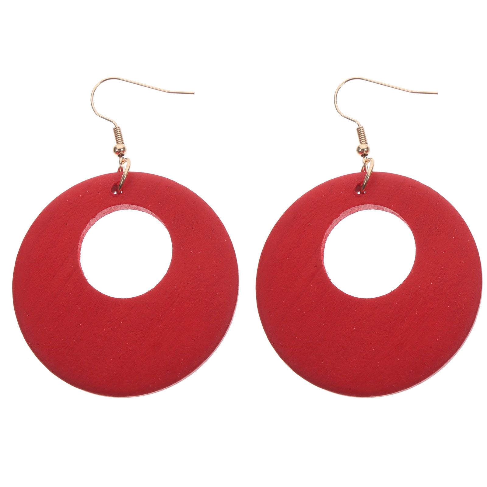 Click here for Oakleem 1 Pair Of Geometric Round Ear Danglers Woo... prices