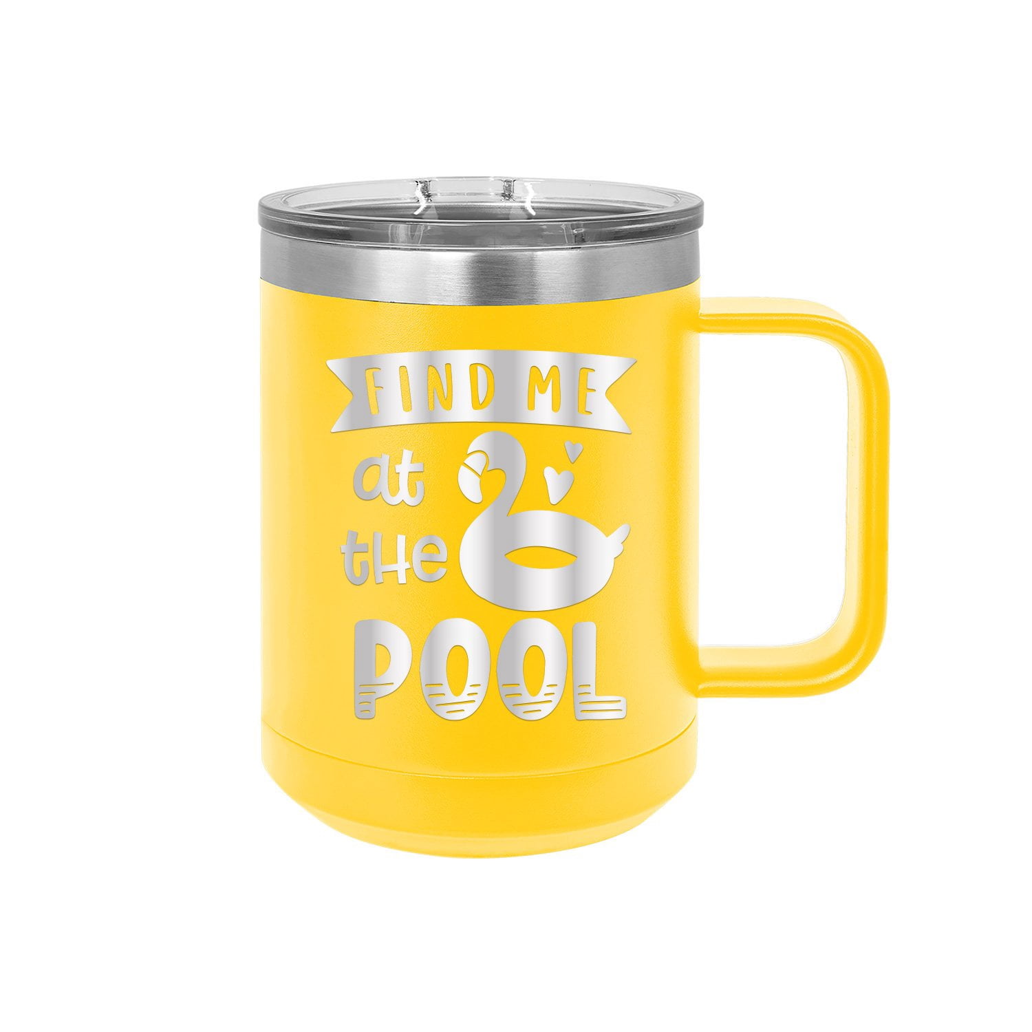 Find Me At The Pool - Engraved Coffee Mug with Handle Cup Unique Funny ...