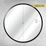 HBCY Creations Black Circle Wall Mirror 16 Inch Round Wall Mirror for ...