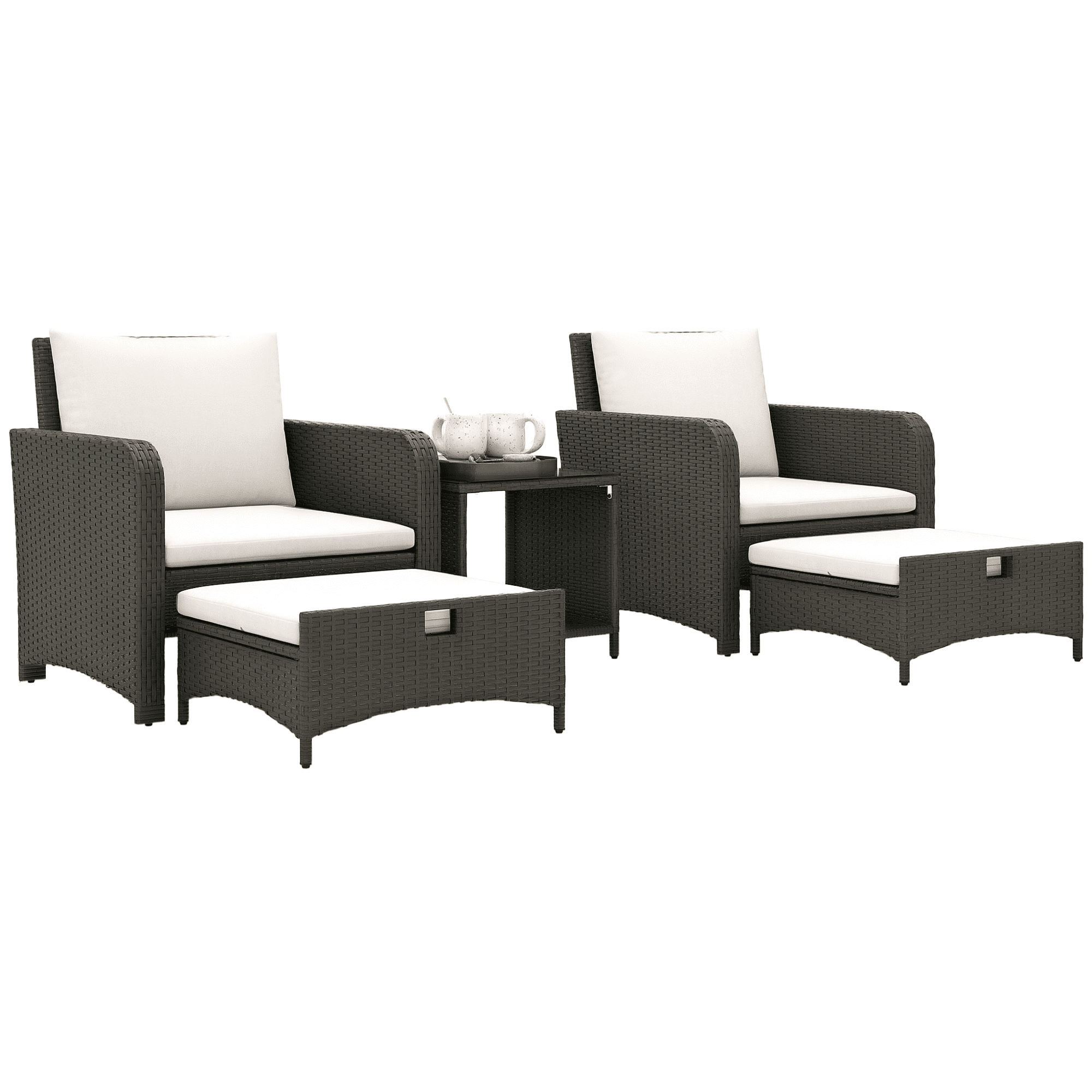 Click here for Outsunny 5 Pieces Rattan Patio Furniture Set Outdo... prices