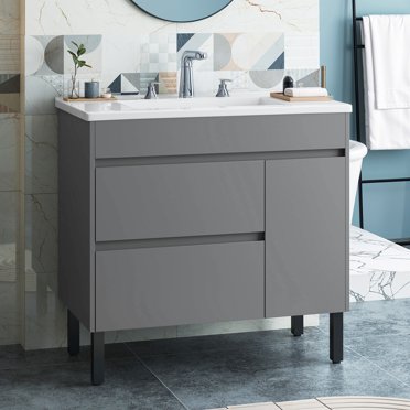 Dextrus 42'' Modern Bathroom Vanity with Sink Combo, Freestanding ...
